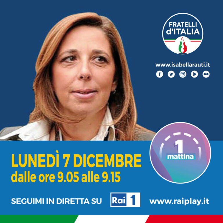 In collegamento con “1 mattina” su Rai1 | Isabella Rauti In collegamento con “1 mattina” su Rai1 | Isabella Rauti