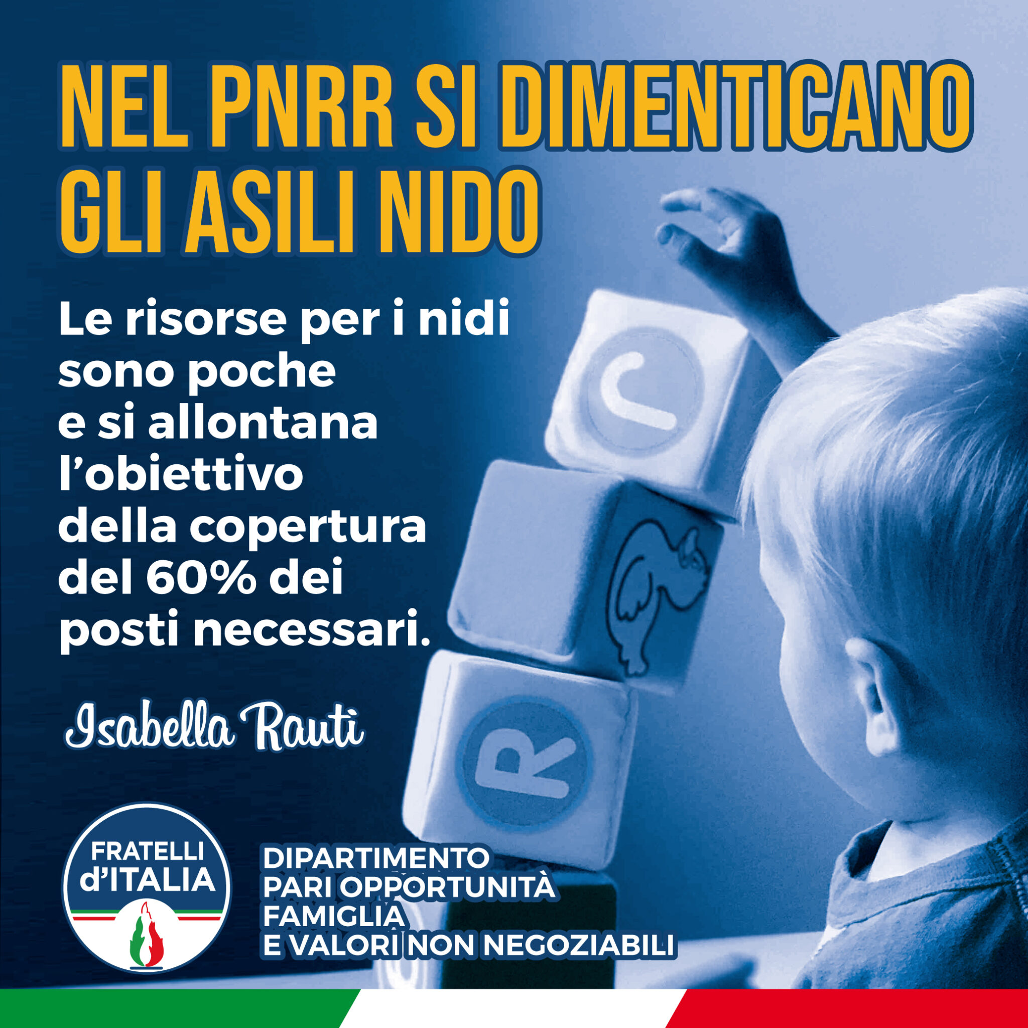 Pnrr di Draghi dimentica asili nido | Isabella Rauti Pnrr di Draghi dimentica asili nido | Isabella Rauti